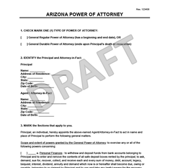 Free Arizona Power of Attorney Forms | PDF & Word Downloads | Legal ...