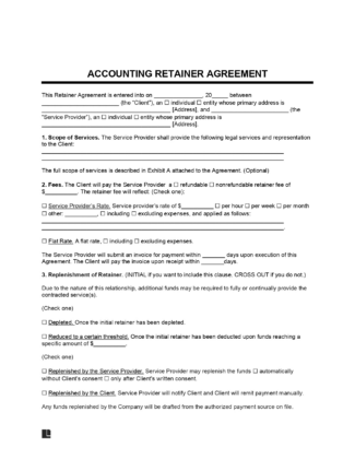 Free Accounting Retainer Agreement Template | PDF & Word