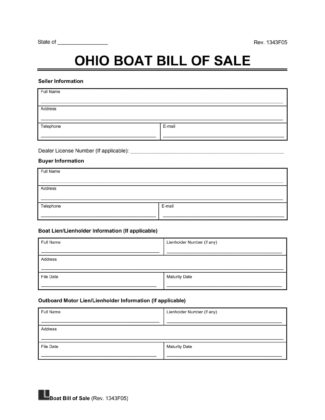 Free Ohio Boat Bill of Sale Template | PDF & Word