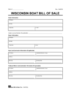 Free Wisconsin Boat Bill of Sale Template | PDF & Word | Legal Templates