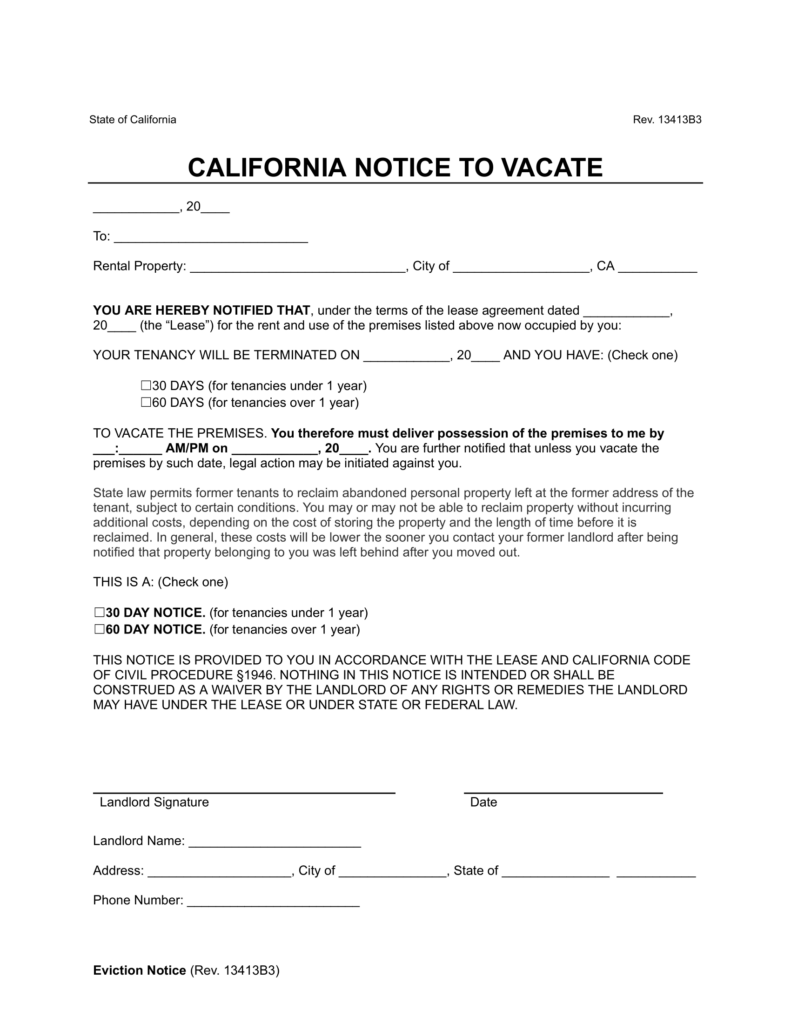 Free California Lease Termination Letters | PDF & Word