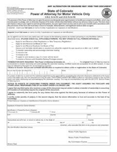 Free Colorado Motor Vehicle Power of Attorney | Form DR 2175 | PDF Download