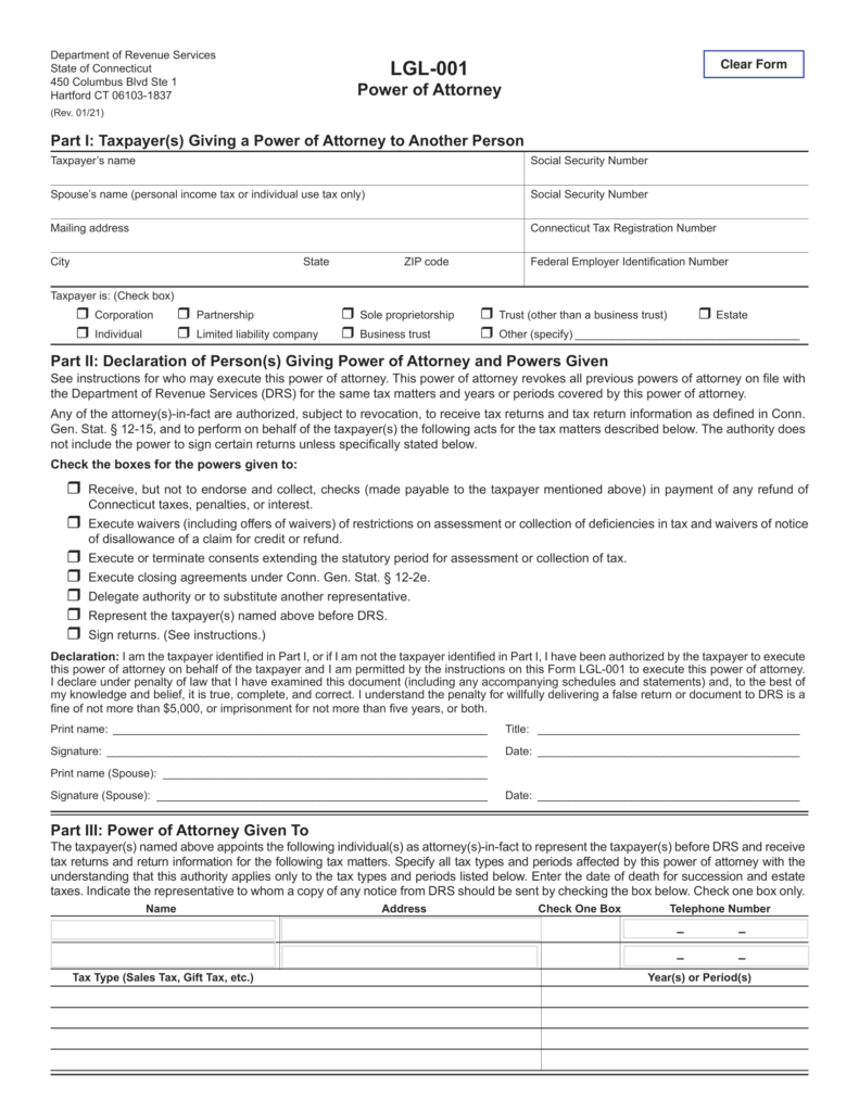 Free Connecticut Power of Attorney Forms | PDF & Word