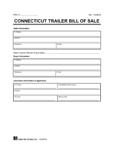 Free Connecticut Trailer Bill of Sale Template | PDF & Word | Legal ...