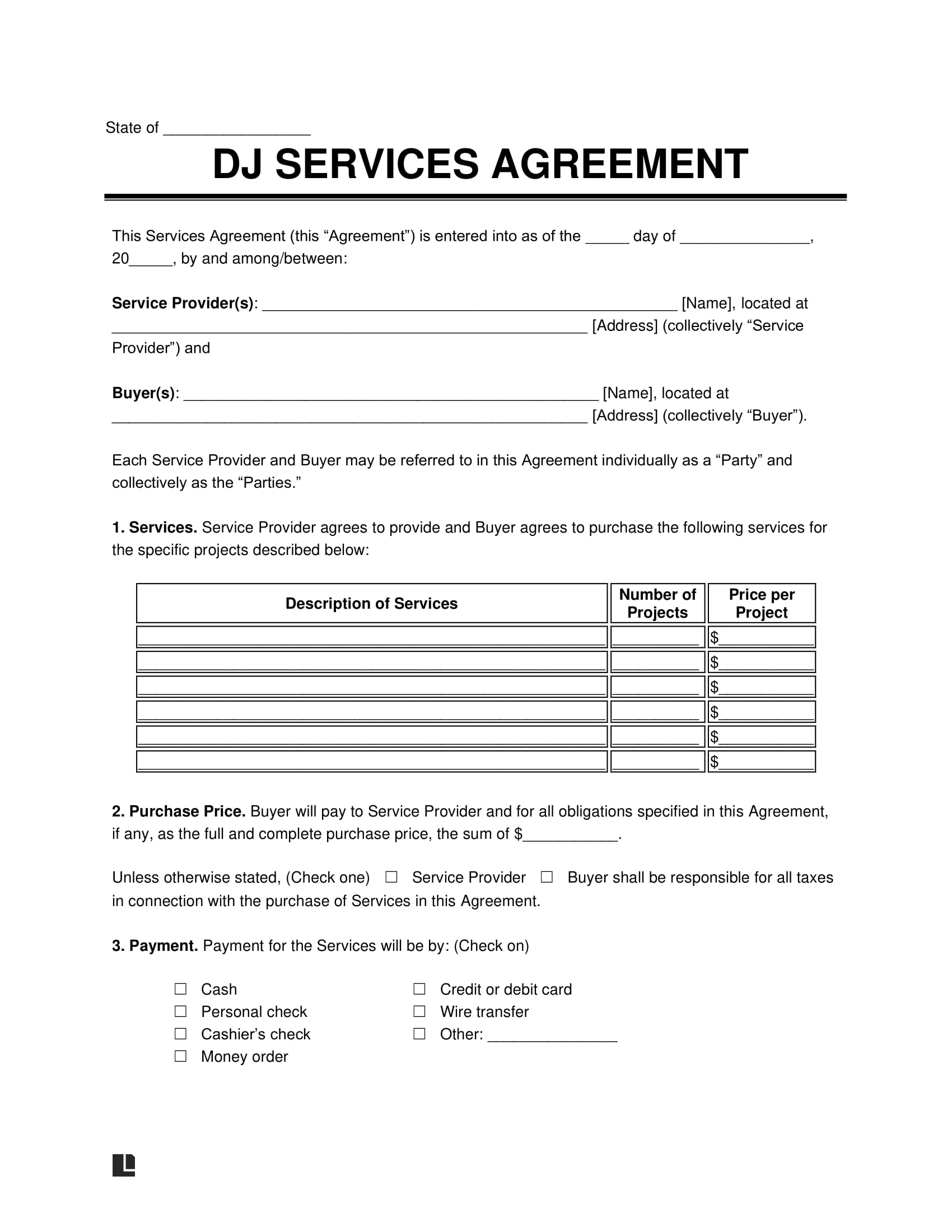 Free DJ Contract Template PDF Word