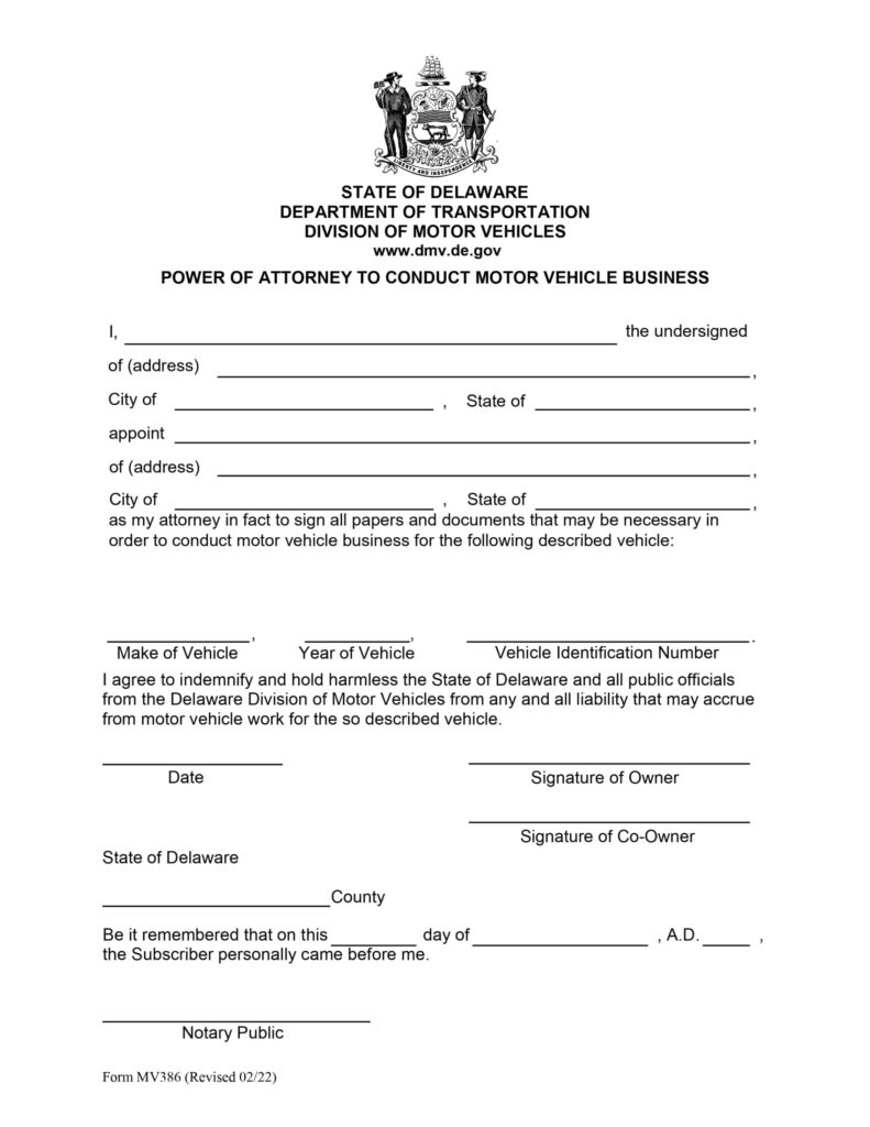 Free Delaware Power of Attorney Forms | PDF & Word
