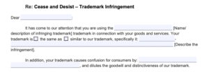 Free Trademark Infringement Cease and Desist Letter Template | PDF & Word