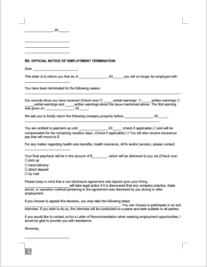 Free Employment Termination Letter Template | PDF & Word