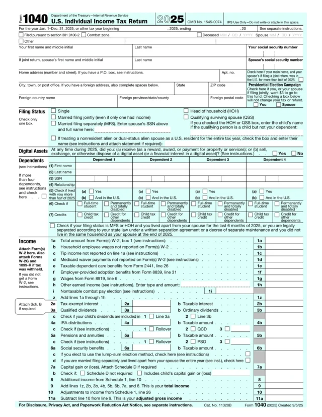 Free IRS 1040 Form for 2024 | Catch Up on Your Tax Filing