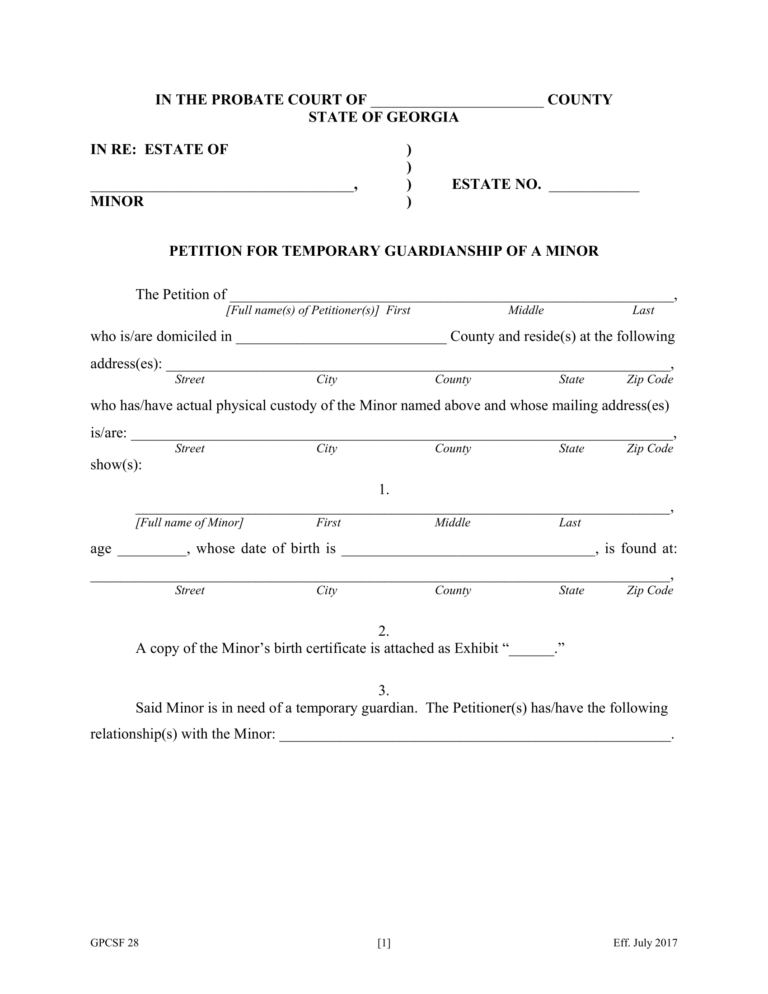Free Georgia Minor (Child) Power of Attorney Form | PDF & Word