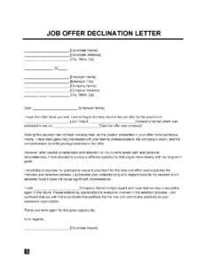 Free Decline Offer Letter Template ( With Example ) | PDF & Word