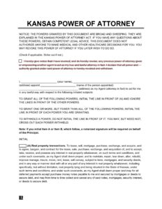 Free Kansas Power of Attorney Forms | PDF & Word
