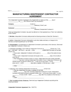 Free Manufacturing Contract Template | PDF & Word