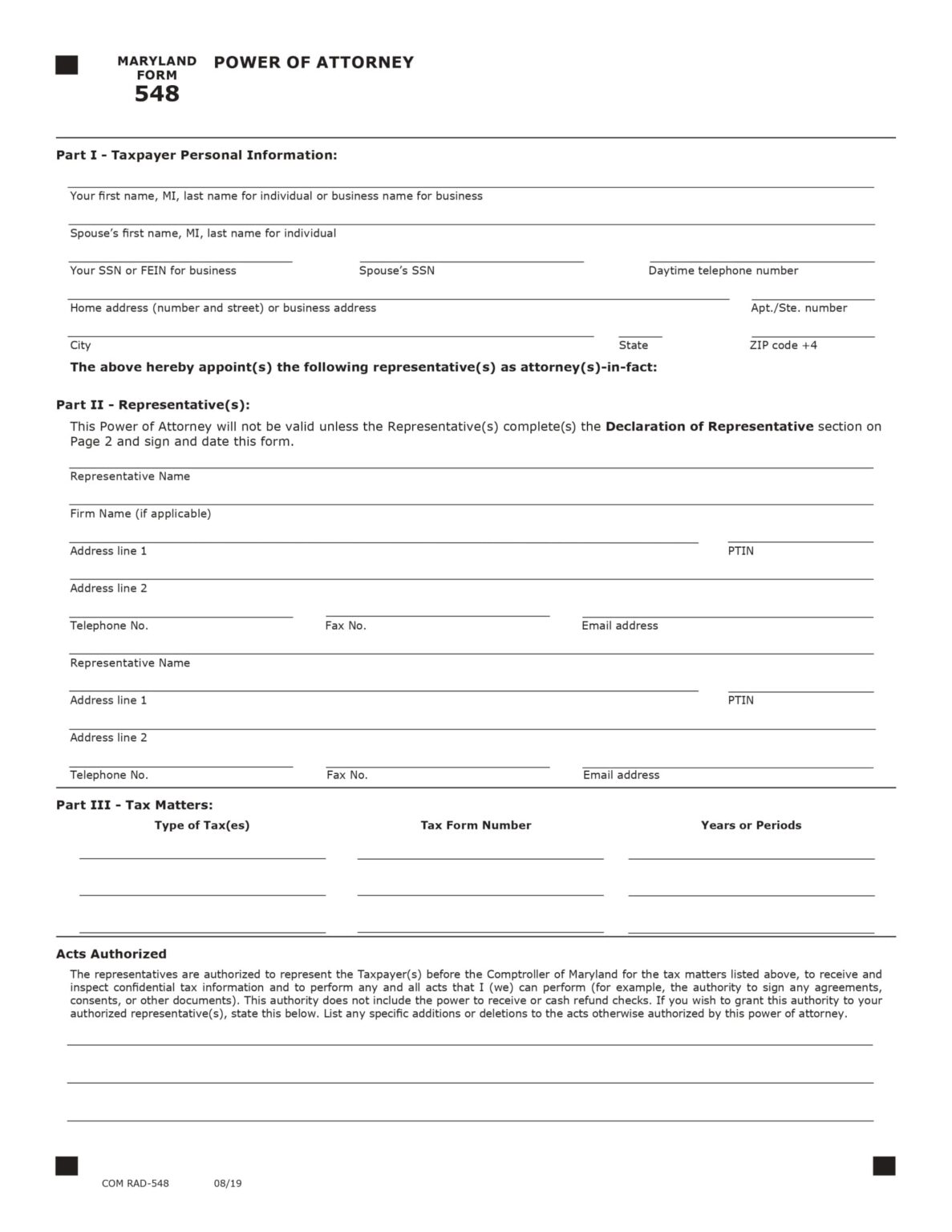 Free Maryland Power of Attorney Forms | PDF & Word