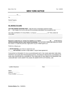 Free New York Eviction Notice Forms | PDF & Word Templates