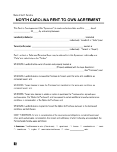 Free North Carolina Residential Lease Agreement Template | PDF & Word