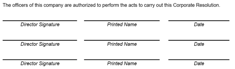 Free Corporate Resolution Template | PDF & Word