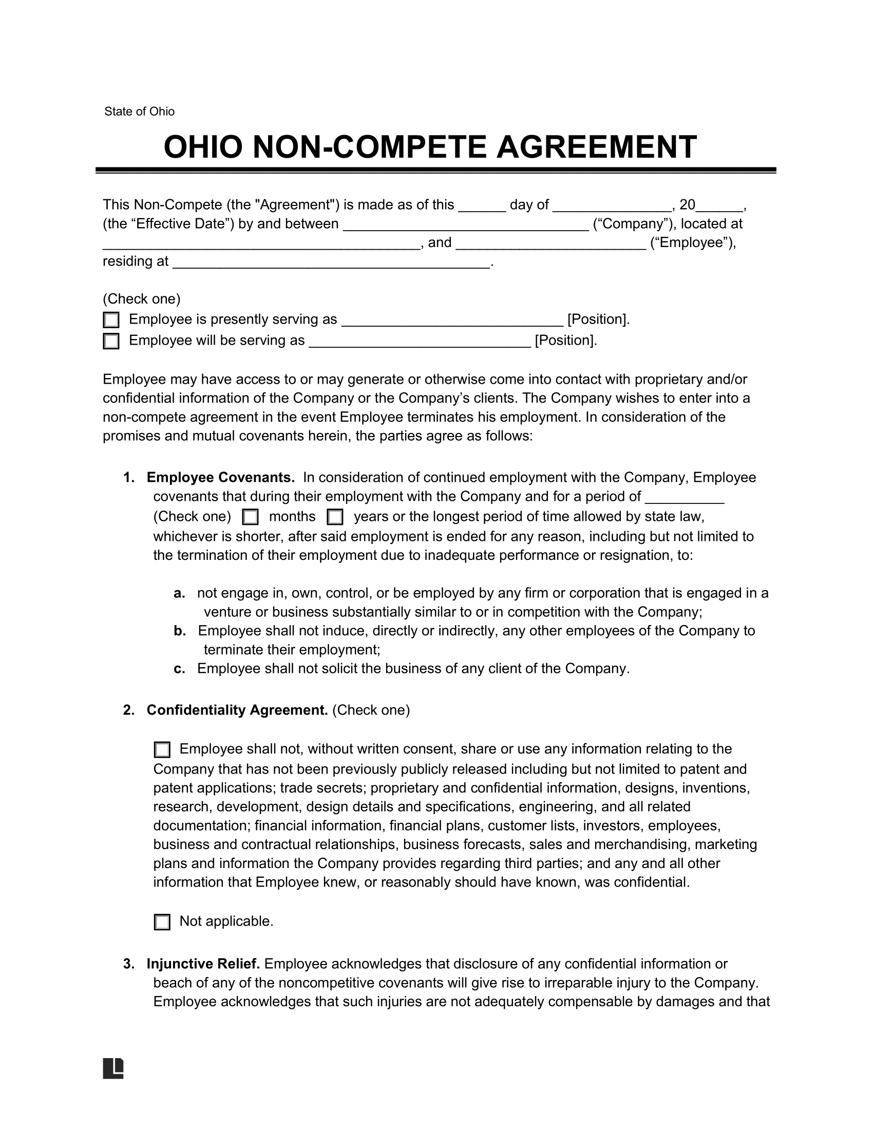 Free Ohio Employment Contract Templates | PDF & Word