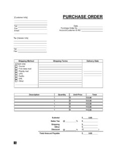 Free Purchase Order (PO) Template | Printable PDF & Word