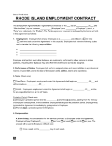 Free Rhode Island Employment Contract Templates | PDF & Word