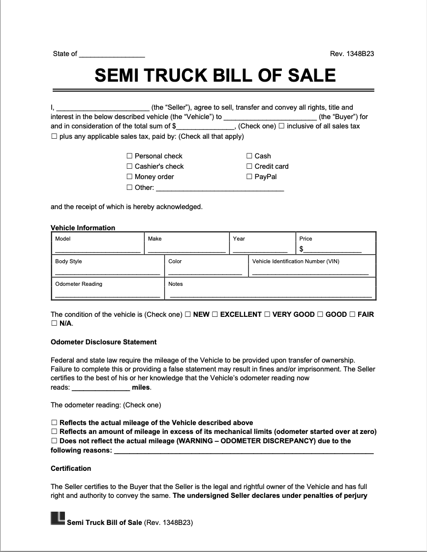 Bill Of Sale Template For Semi Truck Vrogue co Bill Of Sale Template For Semi Truck Vrogue co