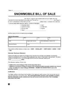 Free Snowmobile Bill of Sale Template | PDF & Word Download
