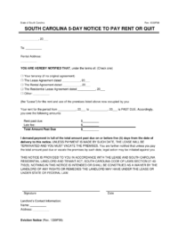 Free South Carolina Eviction Notice Forms | PDF & Word Downloads