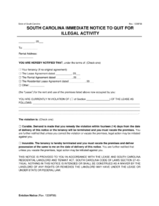 Free South Carolina Eviction Notice Forms | PDF & Word Downloads