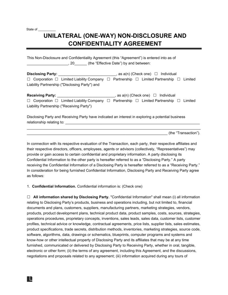 Free Non-Disclosure Agreement (NDA) Template | PDF & Word