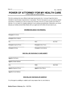 Free Medical (Health Care) Power of Attorney Form | PDF & Word