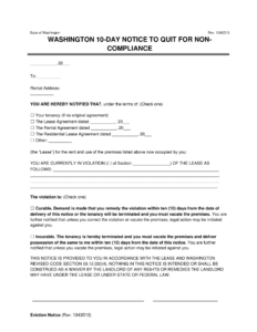 Free Washington State Eviction Notice Forms | PDF & Word