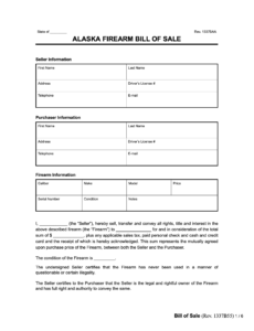 Free Alaska Bill of Sale Forms | Printable PDF & Word