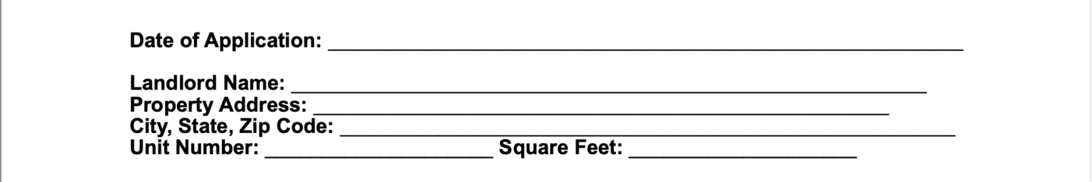 Free Commercial Lease Application Form | PDF & Word