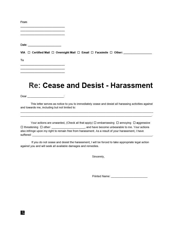 Sample Cease And Desist Letter Slander For Your Needs Letter Template 
