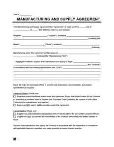 Free Supply Agreement Template | Downloadable PDF & Word