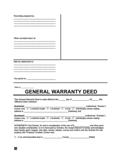 Free Warranty Deed Form | PDF & Word