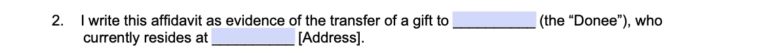 Free Gift Affidavit Template | Printable PDF & Word