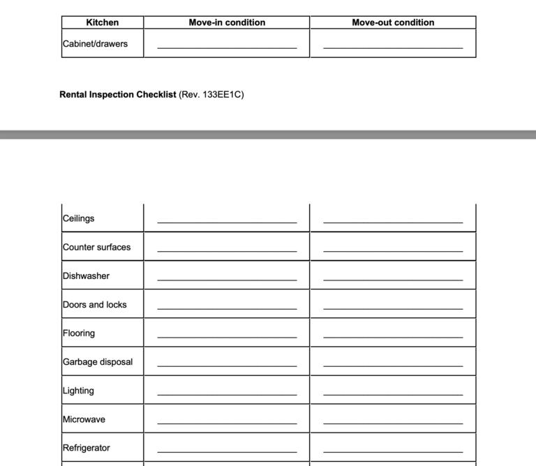 Free Rental Inspection (Walkthrough) Checklist Template | PDF