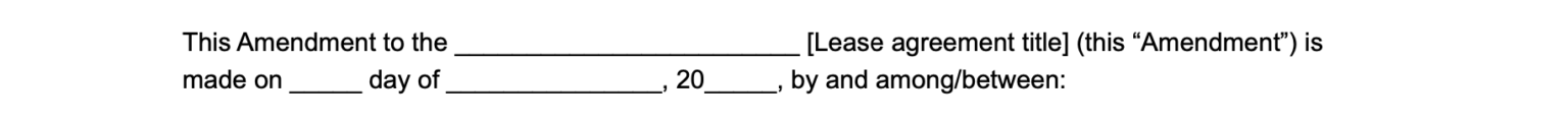 Free Lease Amendment Template | PDF & Word