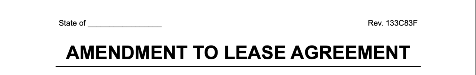 Free Lease Amendment Template | PDF & Word