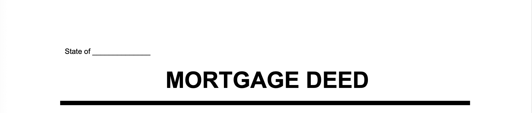 Free Mortgage Deed Template | PDF & Word