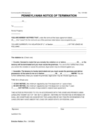 Free Pennsylvania Eviction Notice Forms | PDF & Word Templates