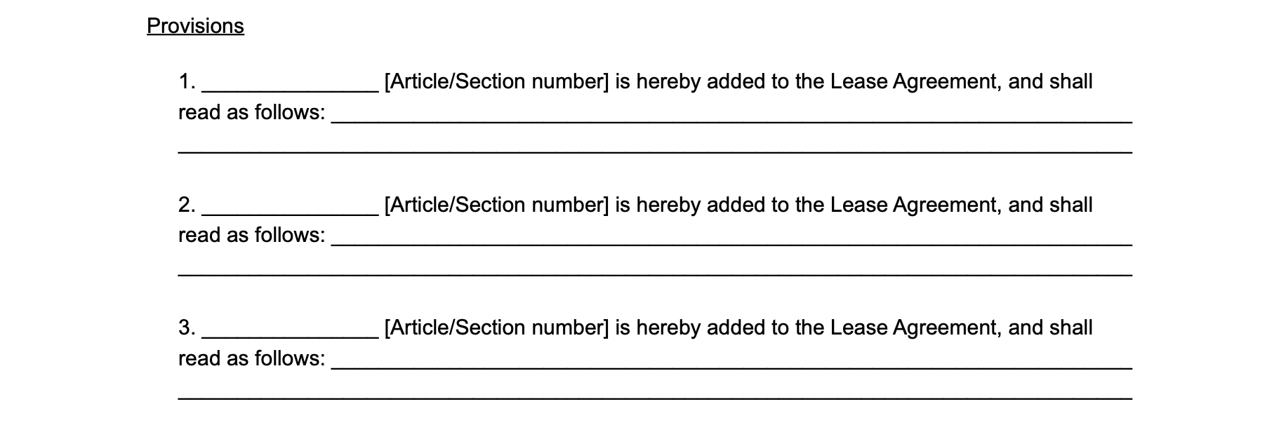 Free Lease Amendment Template | PDF & Word