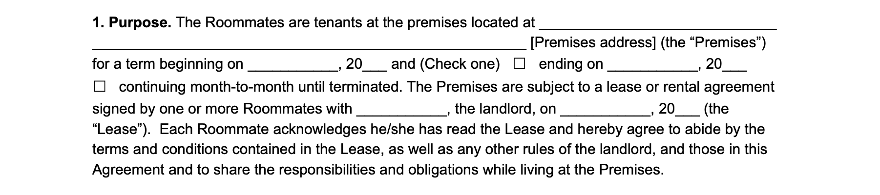 Free Roommate Agreement Template | PDF & Word