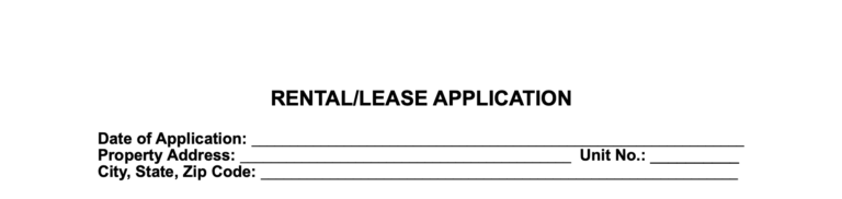 Free Rental Application Form | Printable PDF & Word