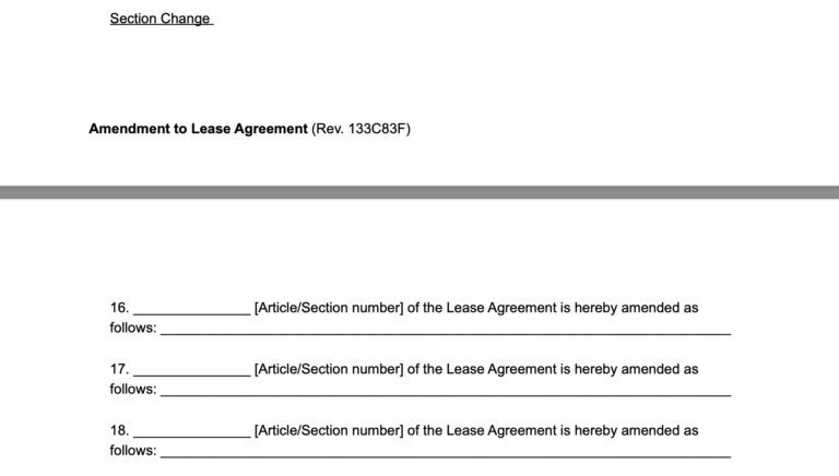 Free Lease Amendment Template | PDF & Word