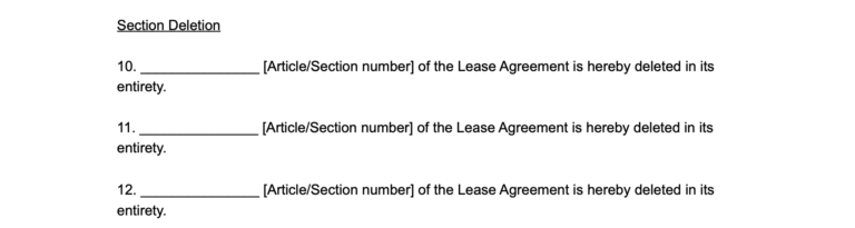 Free Lease Amendment Template | PDF & Word