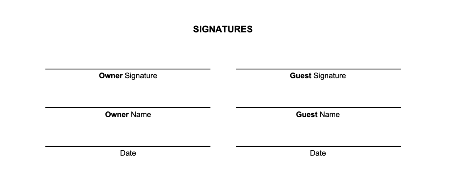Short-Term (Vacation) Rental Agreement [Word & PDF]
