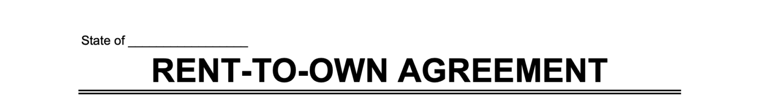 Free Rent-to-Own Lease Agreement Template | PDF & Word