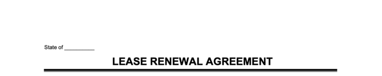 Free Lease Renewal Agreement Template | PDF & Word